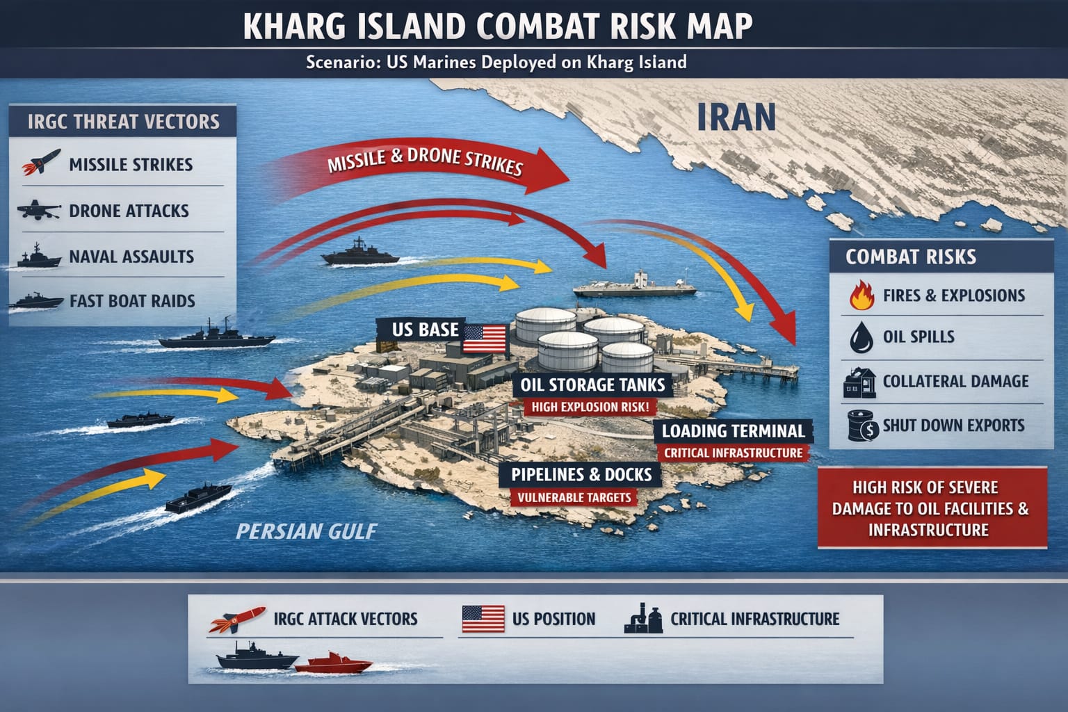 Us Troops On Kharg Island Threatens Missile Strikes And Oil Markets