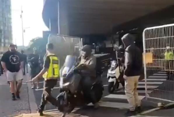 Tempers fray as ‘delivery drivers filmed trying to leave the Britannia ...