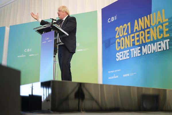 Boris delivers a ‘shambolic’ speech and pretends to be a car making ...