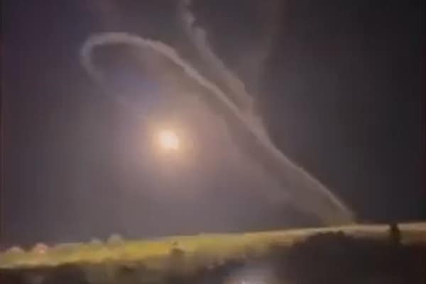 Footage shows the moment a Russian surface-to air missile fails then ...